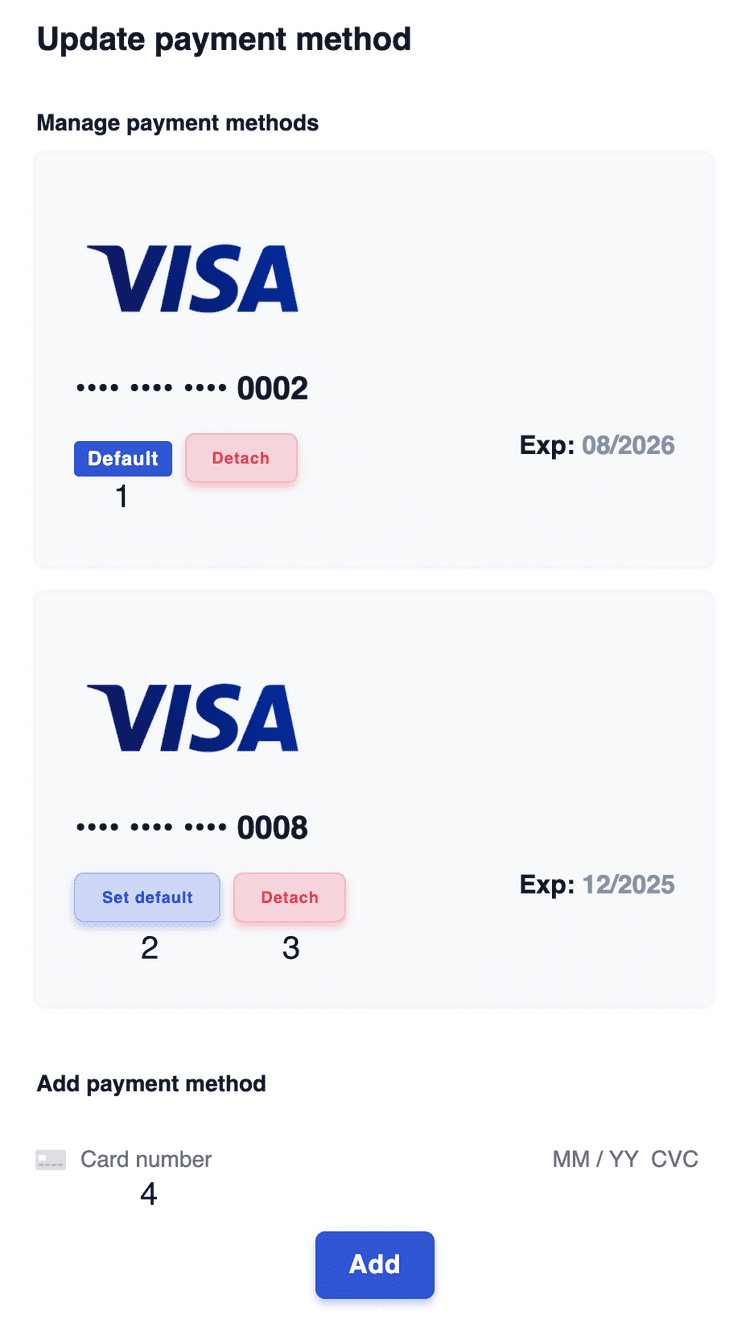 Webs-Pro - Update payment method